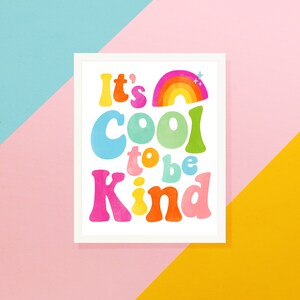 It's Cool to Be Kind Art Print Vintage Greeting Card | Etsy