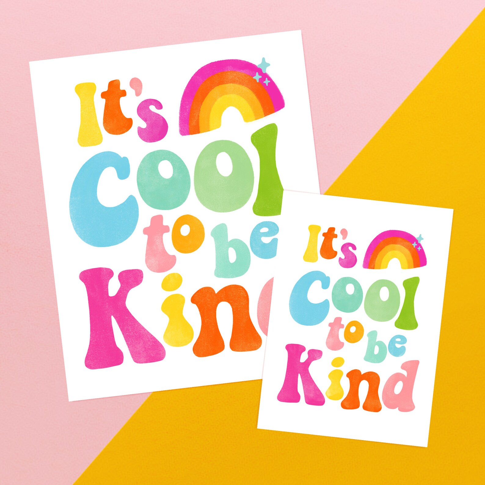 It's Cool to Be Kind Art Print Vintage Greeting Card | Etsy