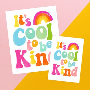 It's Cool to Be Kind Art Print Vintage Greeting Card | Etsy