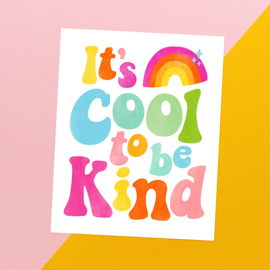 It's Cool to Be Kind Art Print Vintage Greeting Card | Etsy