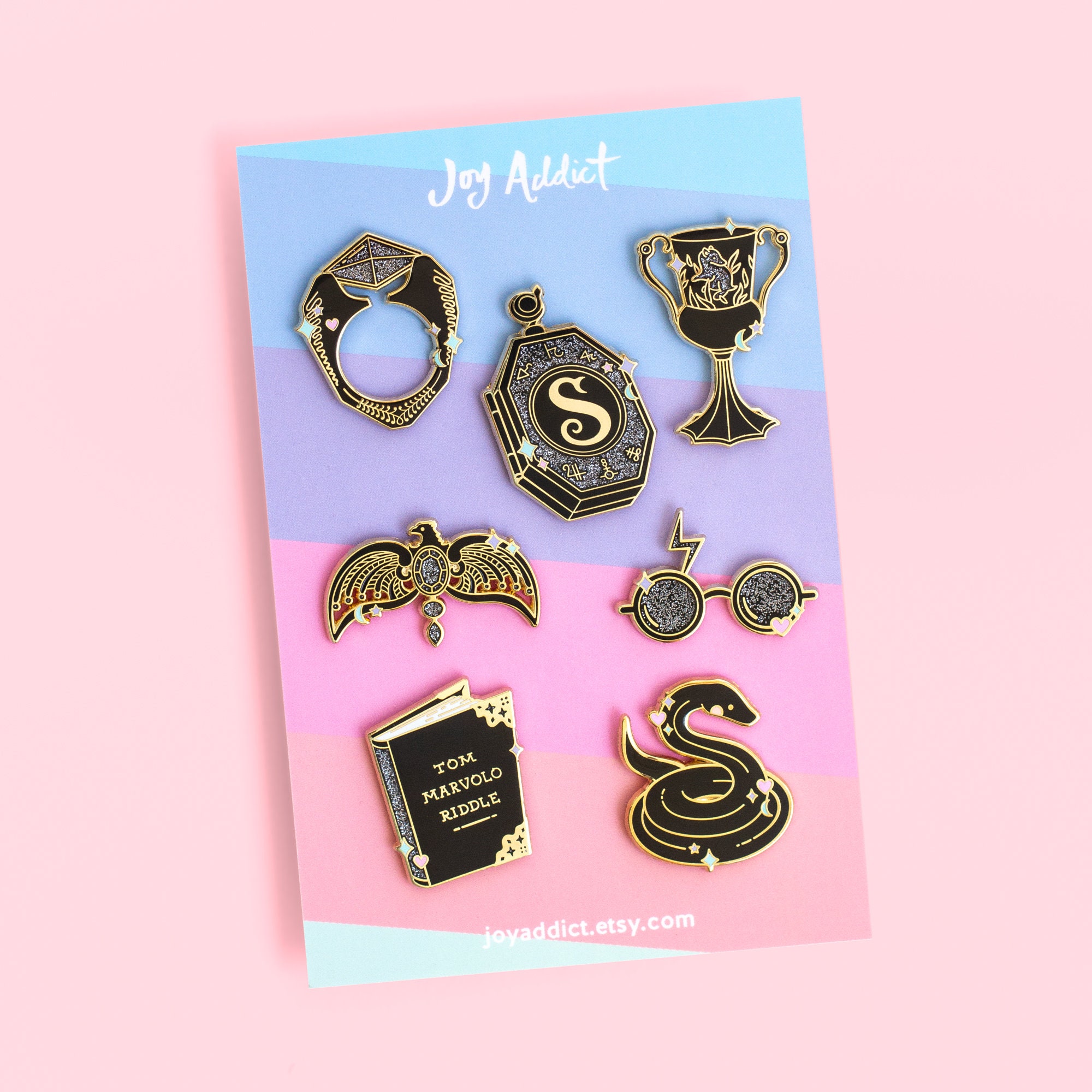 The Glasses Enamel Pin Magic Enamel Pin Wizard Pin Book | Etsy