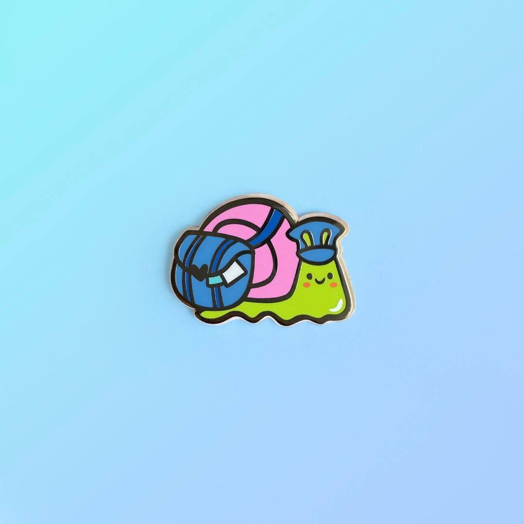 Sprout the Snail Enamel Pin: Gold Plated - Kawaii - Trinket - Collector ...