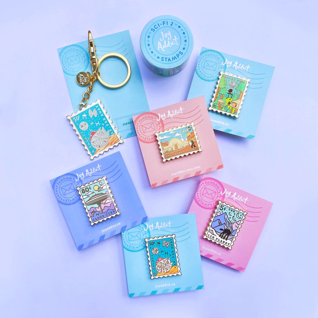 Space Bundle // 5 Pins Washi Keychain Space Pin Stamp Enamel Pin Book ...