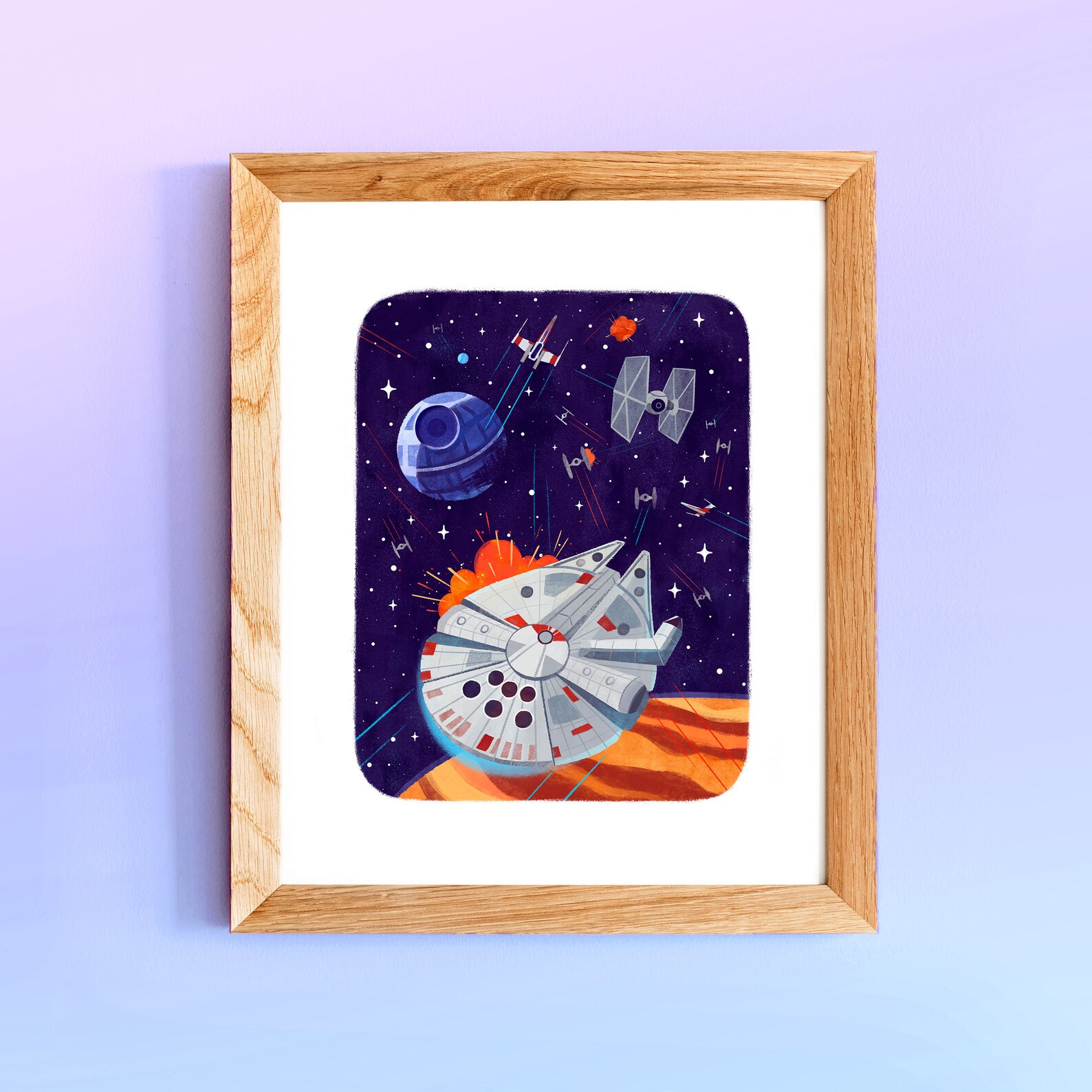 A Galaxy Far Far Away Art Print Space Illustration Home - Etsy