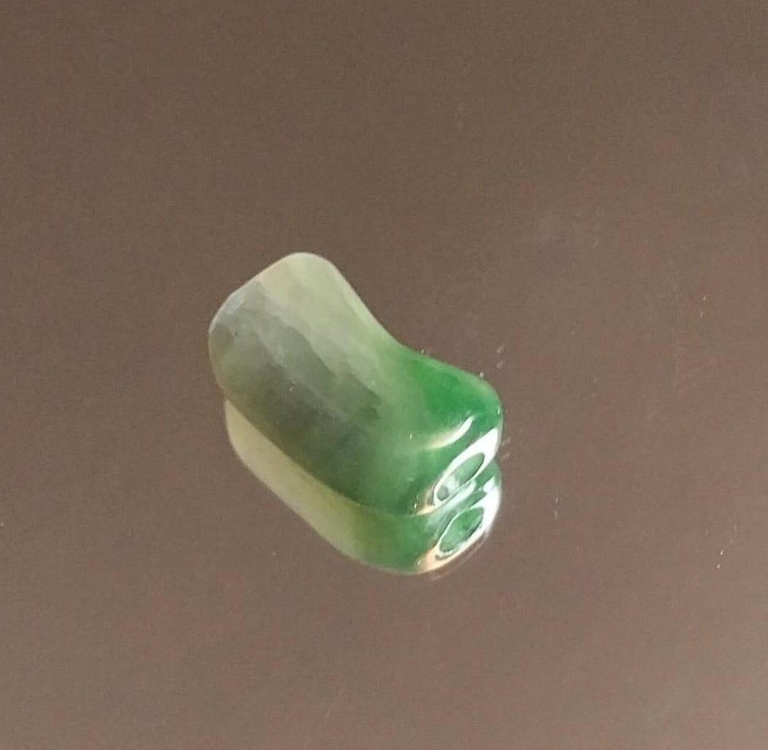 Hand Carved Nephrite Jade Jelly Bean Bead. - Etsy