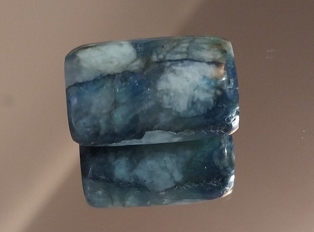 Hand Carved Skenna River Azurite Chrysocolla Quartz Bead. - Etsy