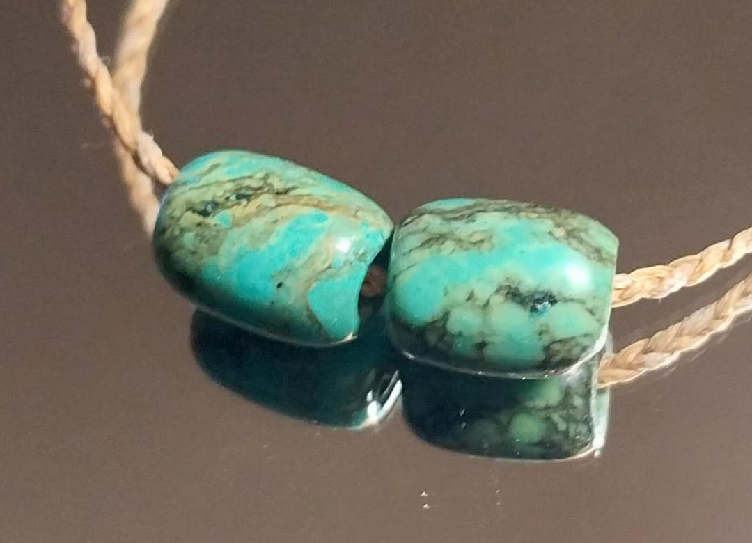 Hand Carved Nevada Turquoise Bead. 2 X Beads. - Etsy