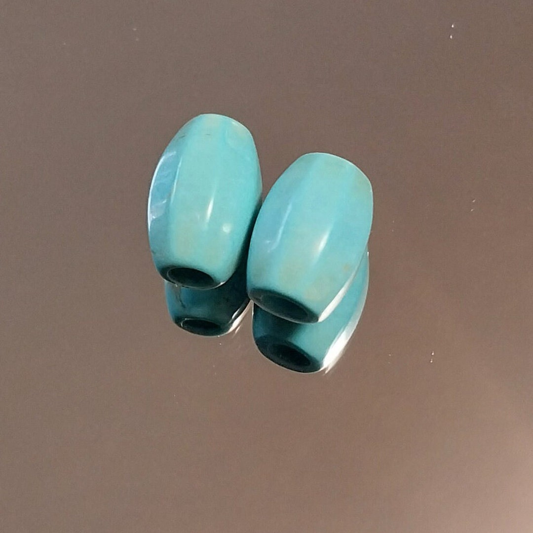Hand Carved Nevada Turquoise Bead. 2 X Beads. - Etsy
