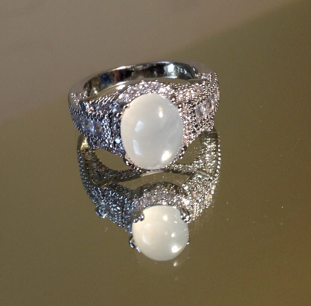 Hand Carved Rare Icy White Grossular Garnet Cabochon Sterling - Etsy