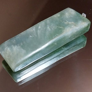 Hand Carved Chatoyant Nephrite Jade Pendant. 925 Sterling Silver Bail ...