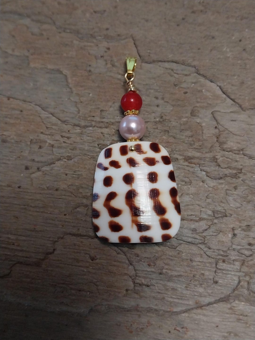 Hand Carved Leopard Cone Shell Pendant. - Etsy