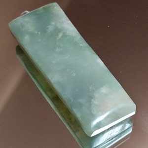 Hand Carved Chatoyant Nephrite Jade Pendant. 925 Sterling Silver Bail ...