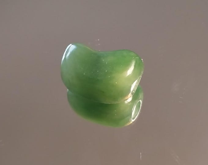 Hand Carved Nephrite Jade Jelly Bean Bead. - Etsy