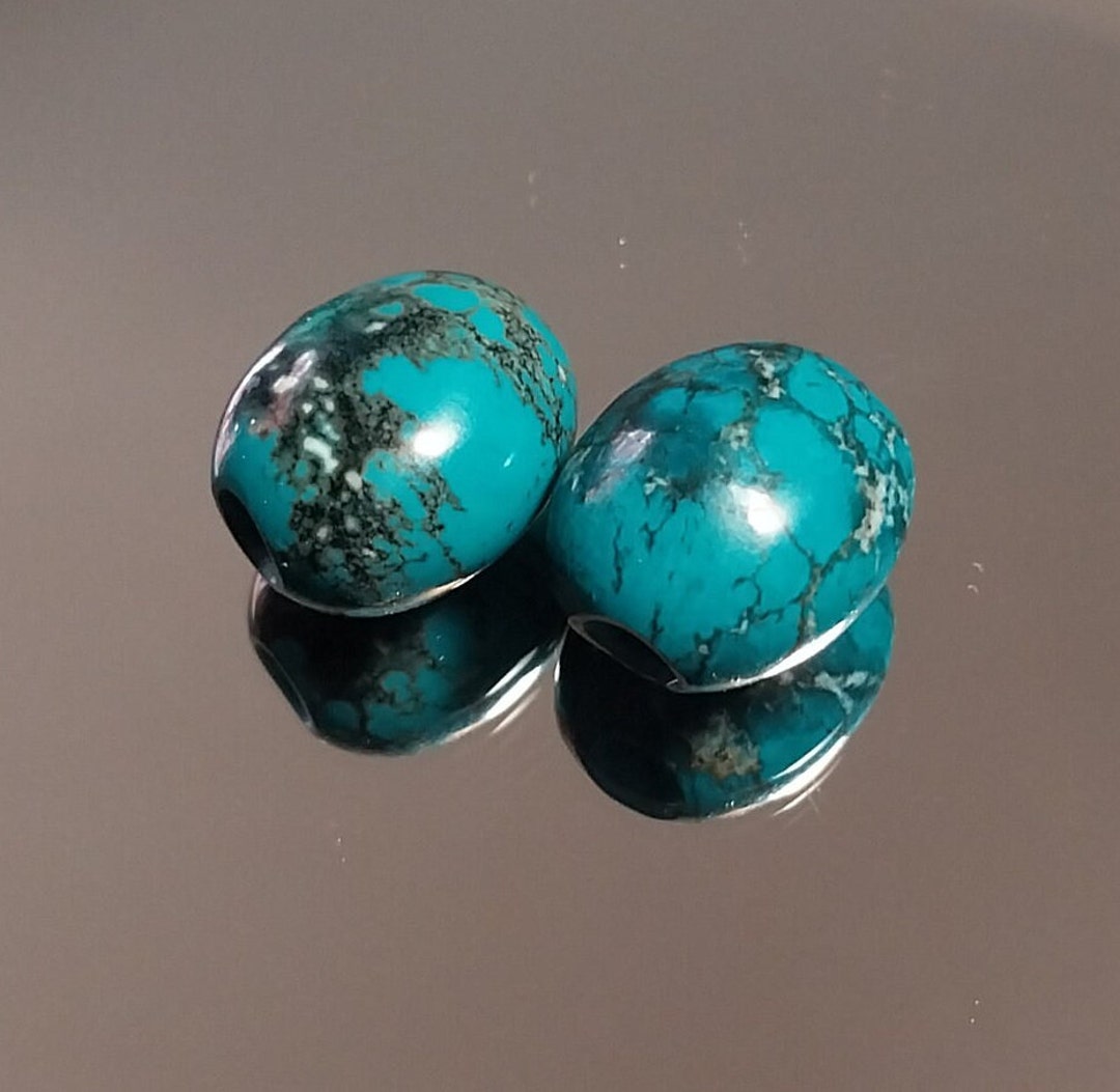 Hand Carved Nevada Turquoise Bead. 2 X Beads. - Etsy