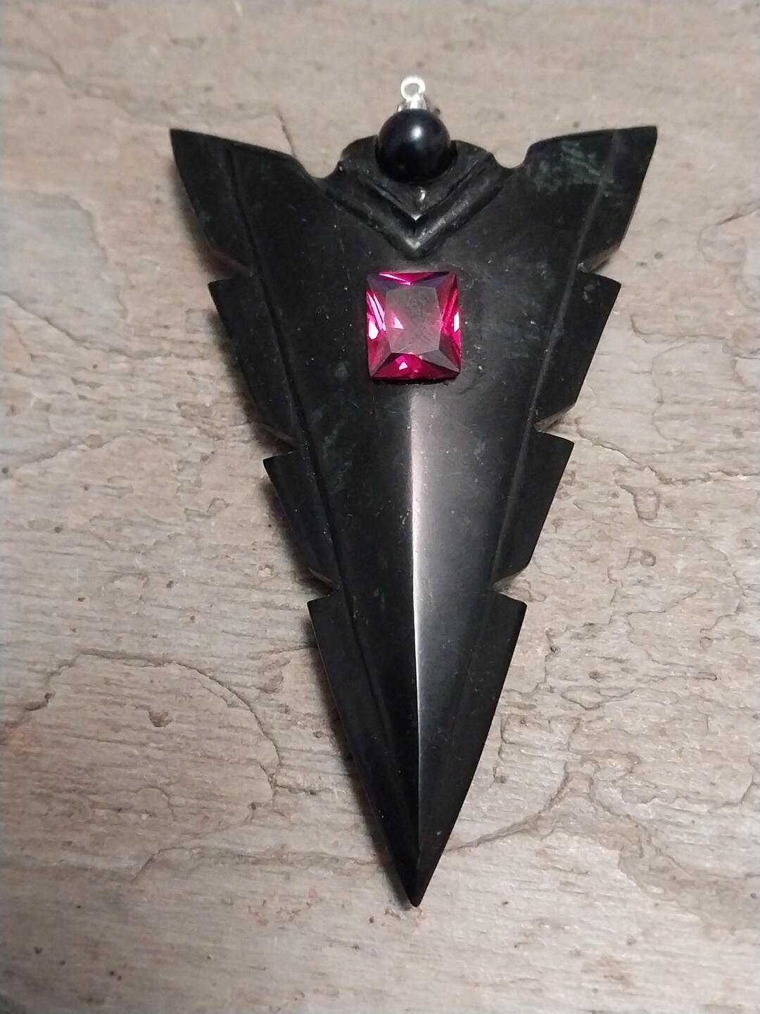 Hand Carved B.C. Black Nephrite Jade Arrowhead Pendant. - Etsy