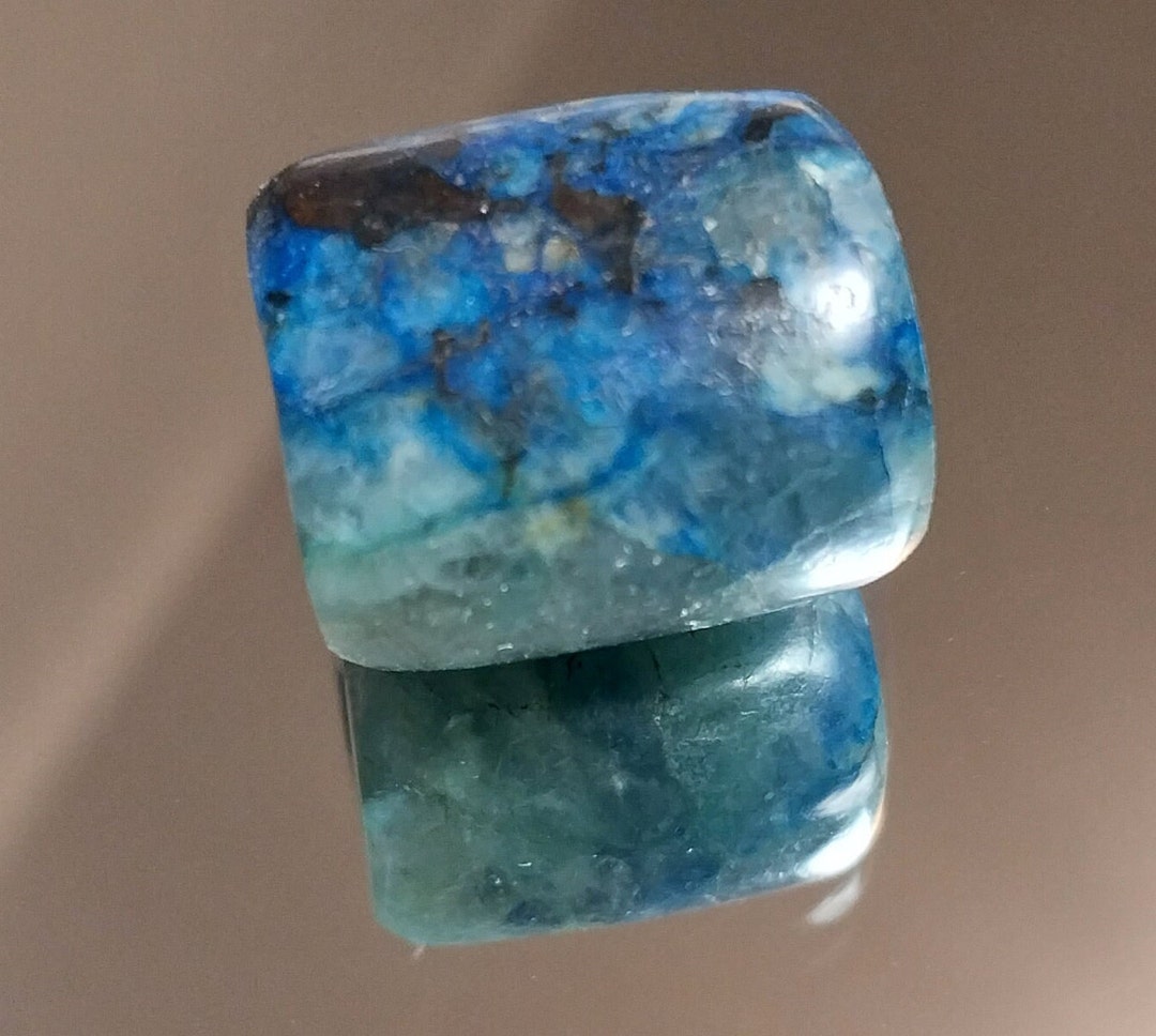 Hand Carved Skenna River Azurite Chrysocolla Quartz Bead. - Etsy
