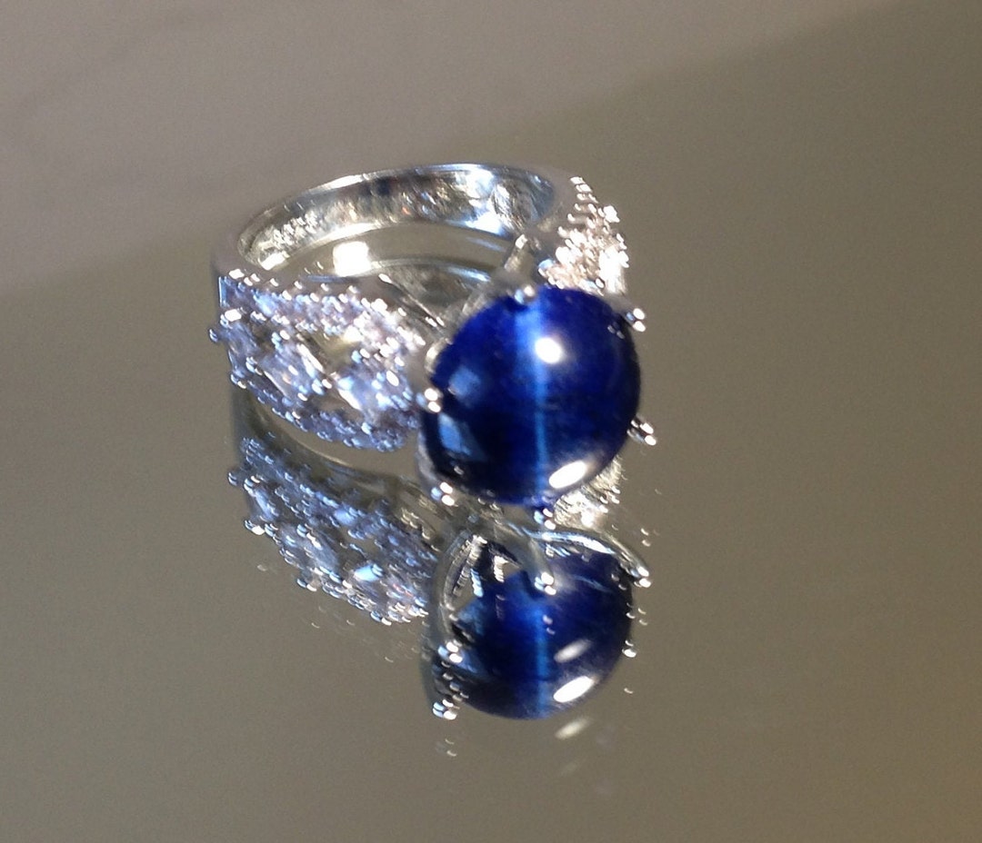 Blue Tiger Eye Ring. 925 Silver. - Etsy