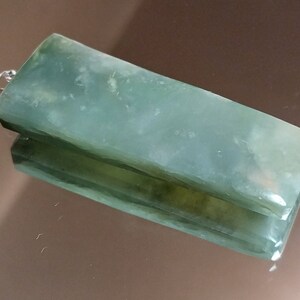 Hand Carved Chatoyant Nephrite Jade Pendant. 925 Sterling Silver Bail ...