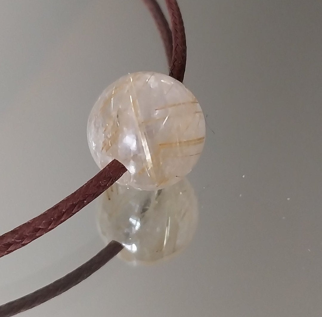 Hand Carved Rutilated Quartz Bead. - Etsy