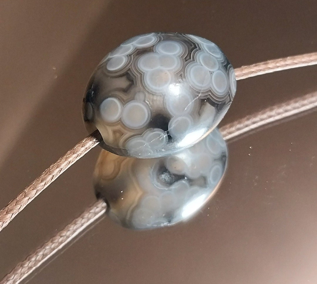 Hand Carved Desert Orbicular Agate Bead. - Etsy