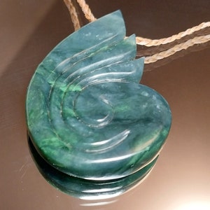 Hand Carved Blue Nephrite Jade Pendant. - Etsy