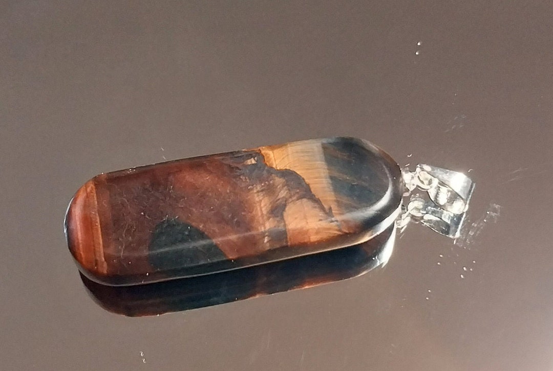 Very Rare Marra Mamba Tiger Eye Pendant. Midnight Blue & Copper Red. - Etsy