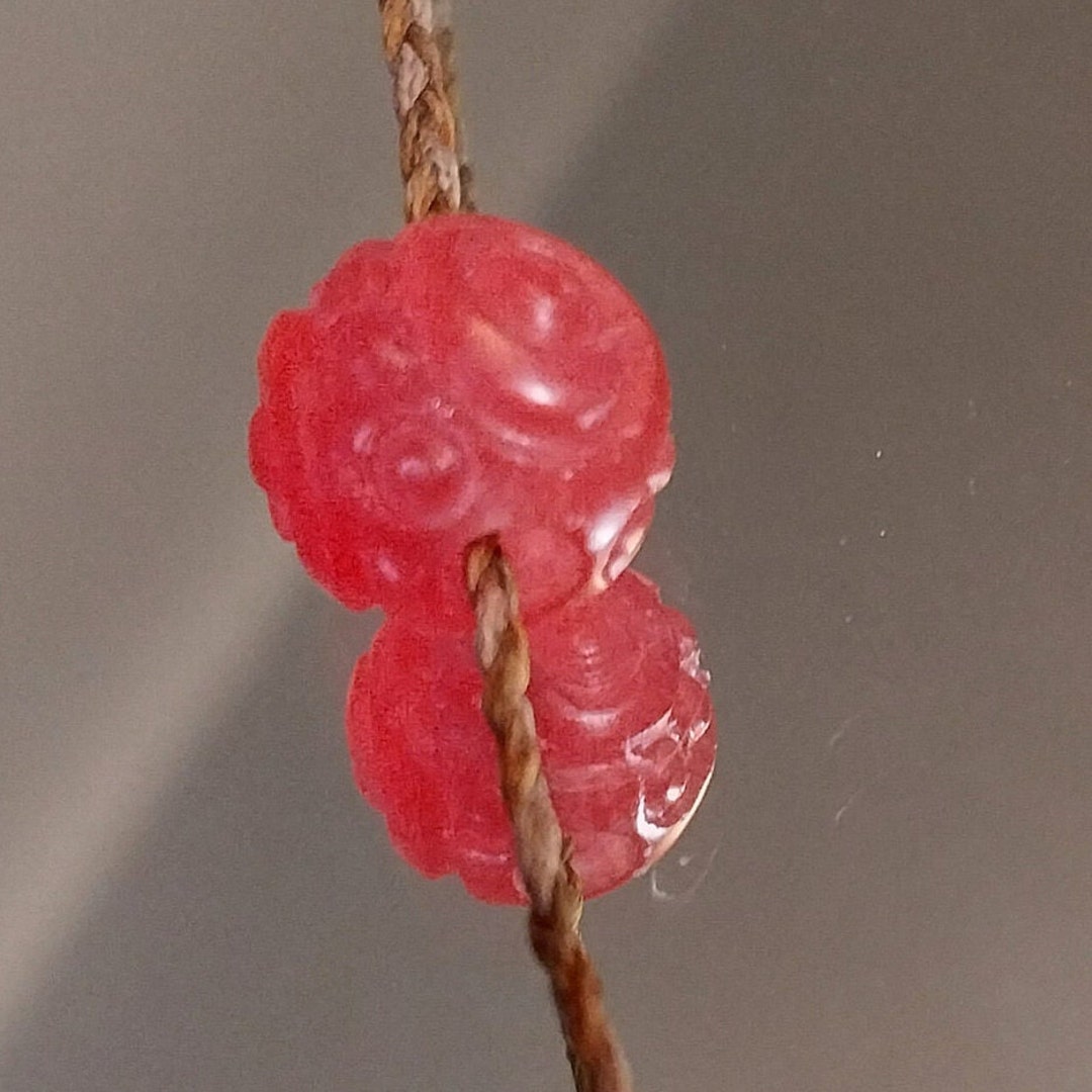 Hand Carved Francois Lake Salmon Pink Agate Bead. - Etsy