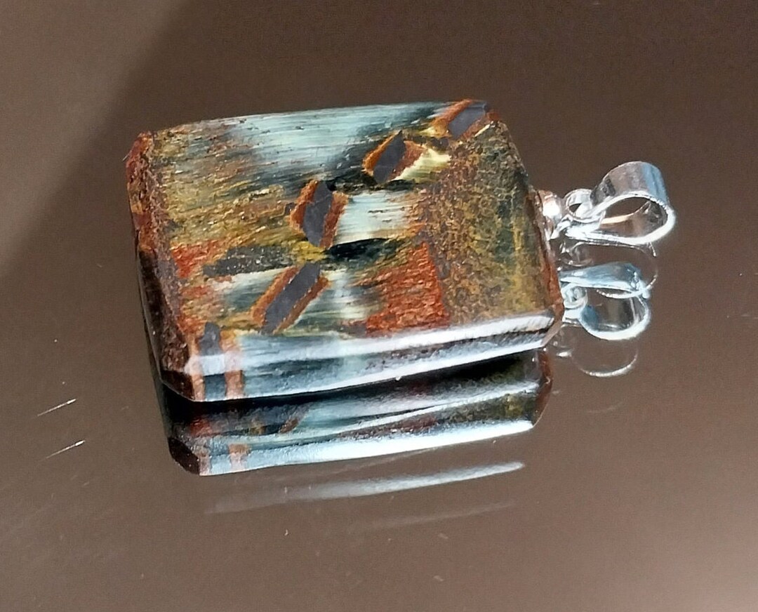 Very Rare Marra Mamba Tiger Eye Pendant. Midnight Blue & Copper Red. - Etsy