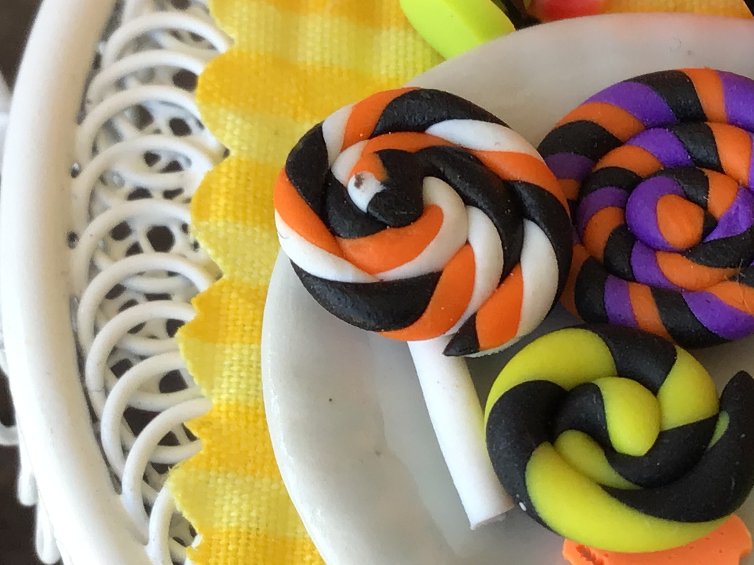 Halloween Swirl Lollipops, Miniature, Fairy Garden, Dollhouse, Yellow ...