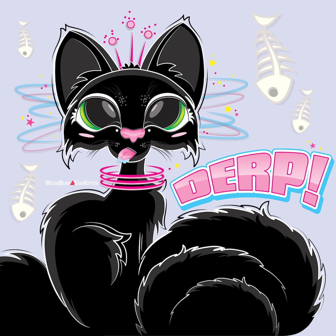 Derpy Space Kitty Art Print 8" Square - Etsy
