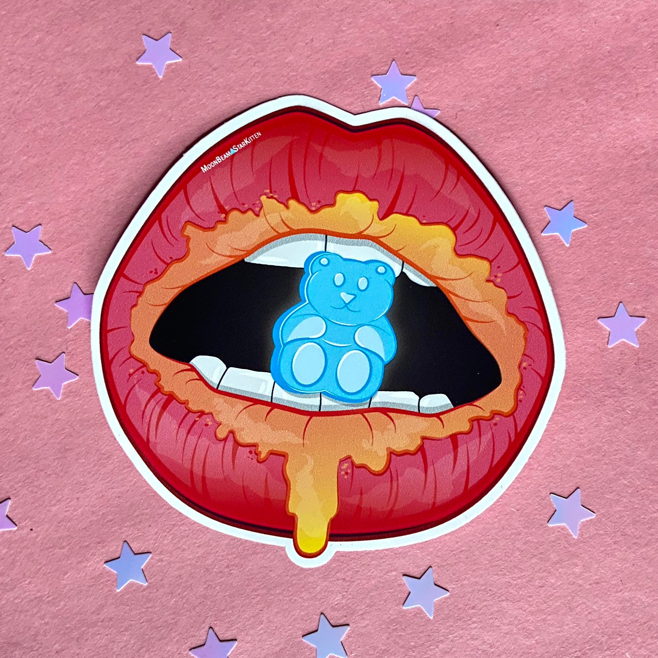 Gummy Bear Lip Art Single Sticker! Vinyl Sticker, Lip Art, Laptop Decal ...