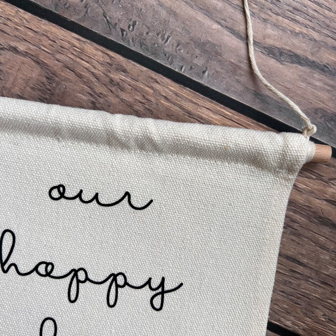 Handmade 'our Happy Place' Canvas Banner - New Home Gift - Etsy