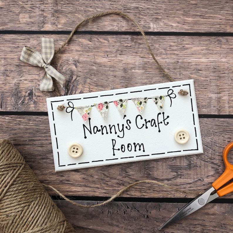 Craft Room Sign Door Plaque Personalised Christmas Gift Wood - Etsy UK