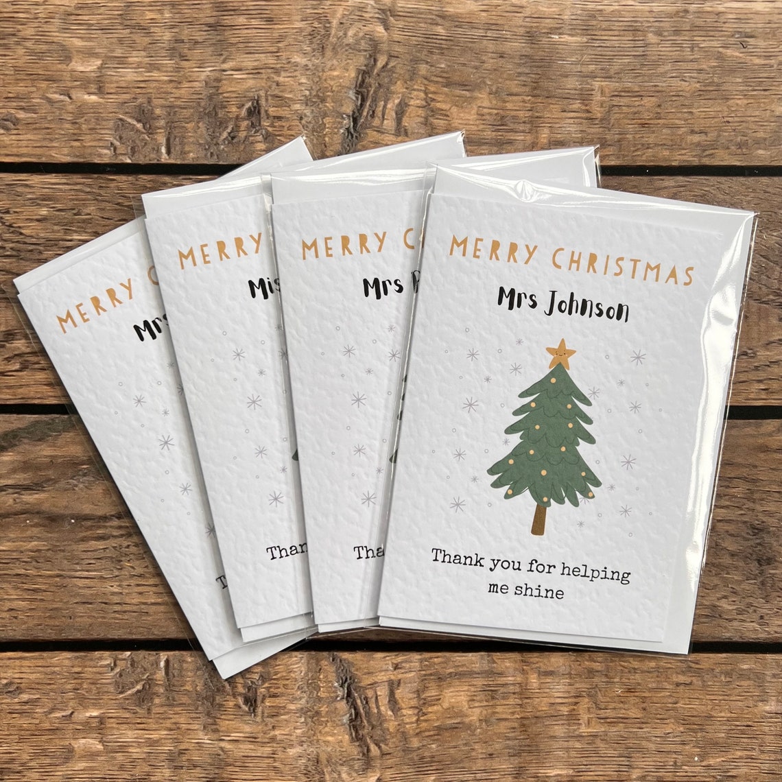 Christmas Card for Teacher,teacher Christmas Card, Teacher Thank You ...