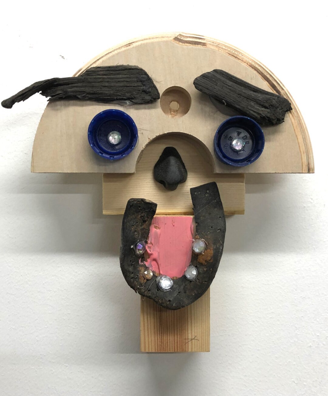 Shoestrap Smile, a Found Object Face by Elephantman - Etsy