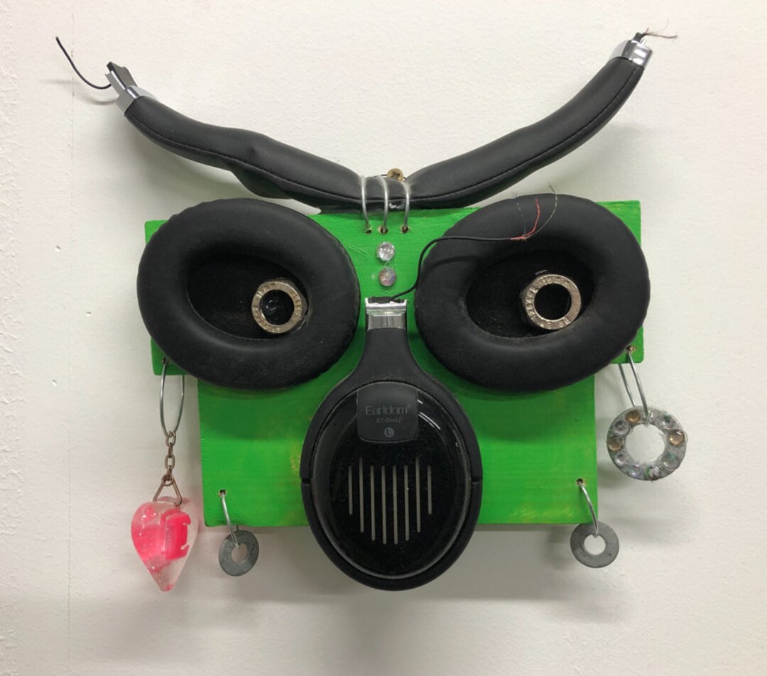 HEADPHONES, FOUND OBJECT Art, Headphone Babe Sculpture, A Unique Found ...