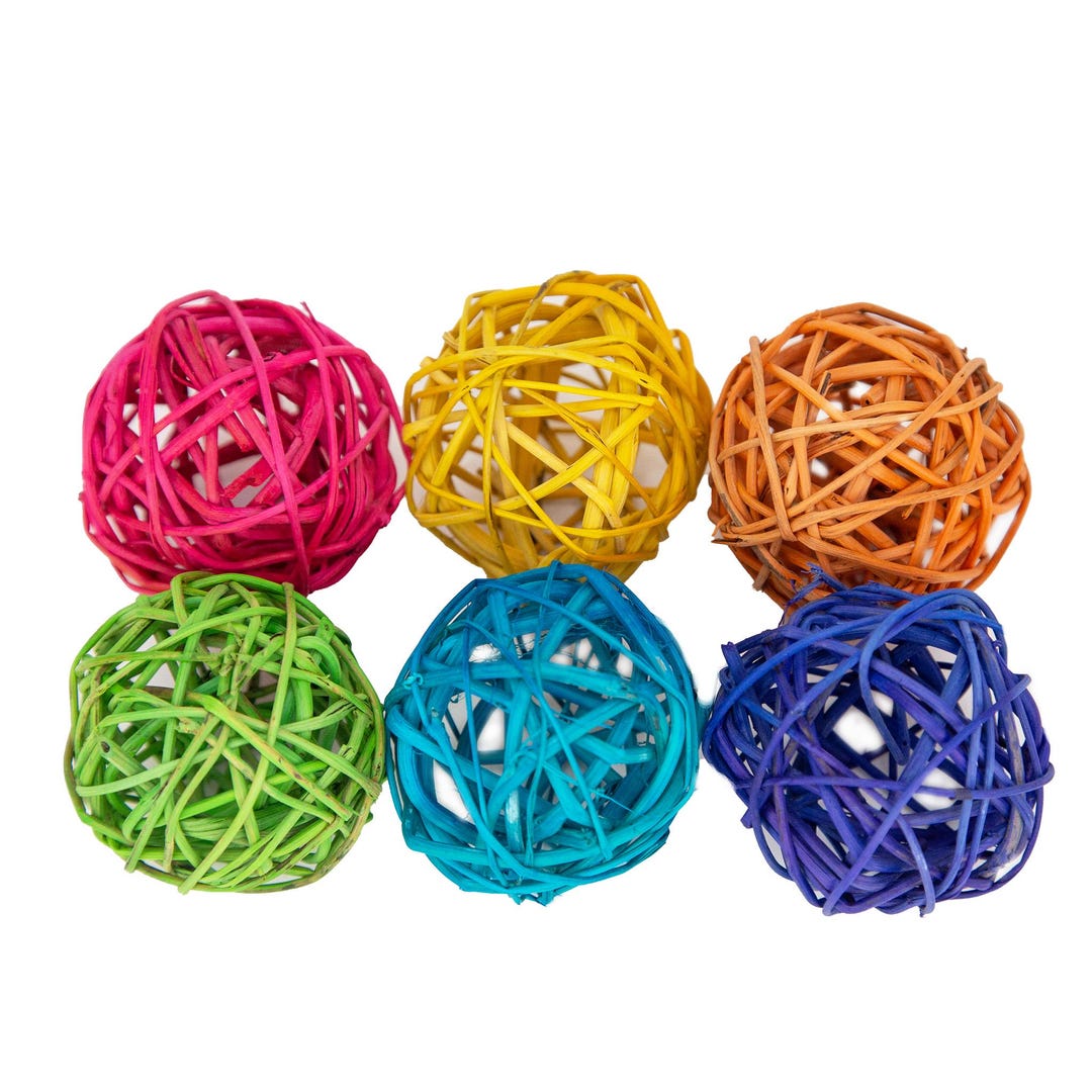 6 Munch Balls - Woven Natural Vine Toys for Small Animals - Etsy
