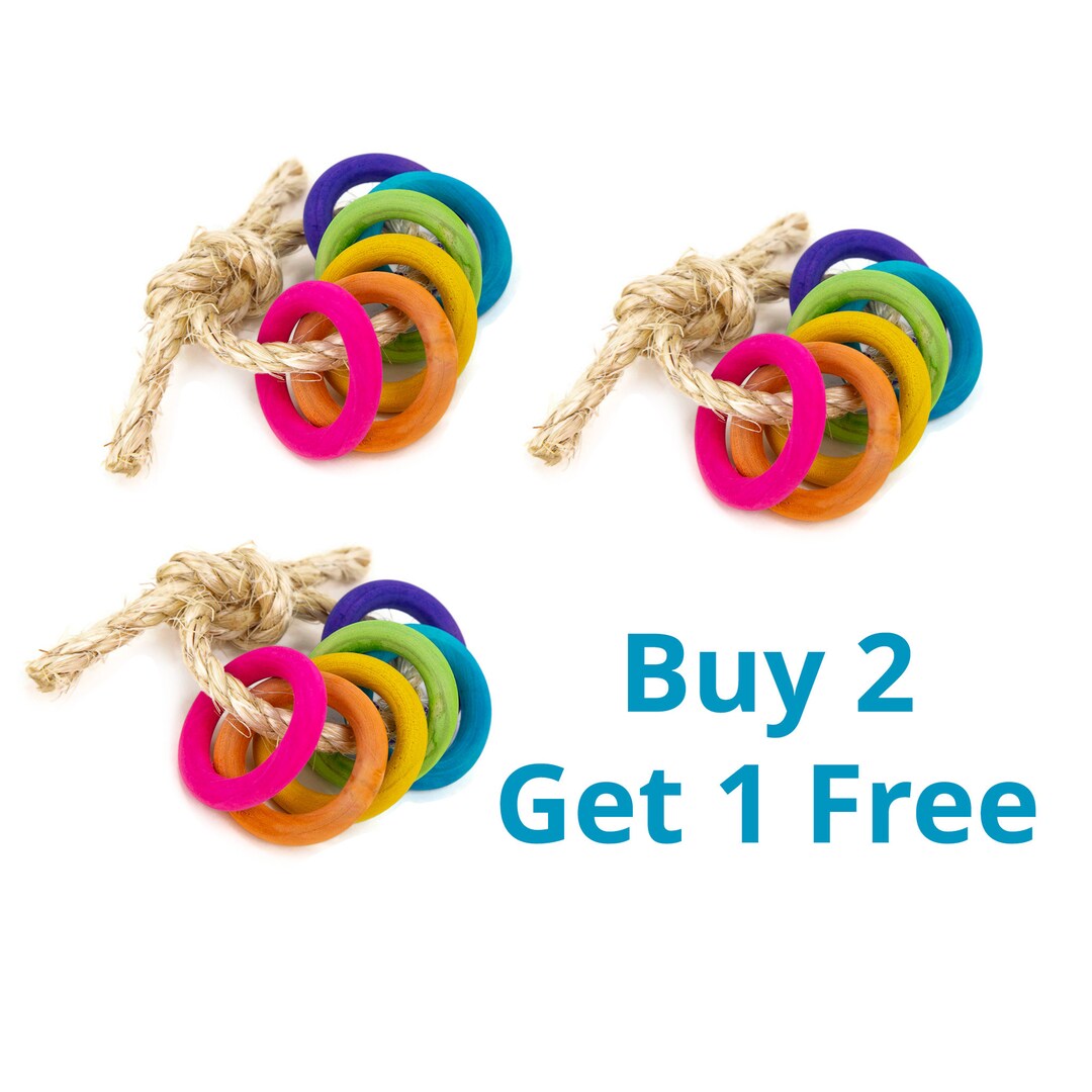 Rainbow Rings on Sisal - Toy for Bunny Rabbits or Guinea Pigs - Etsy
