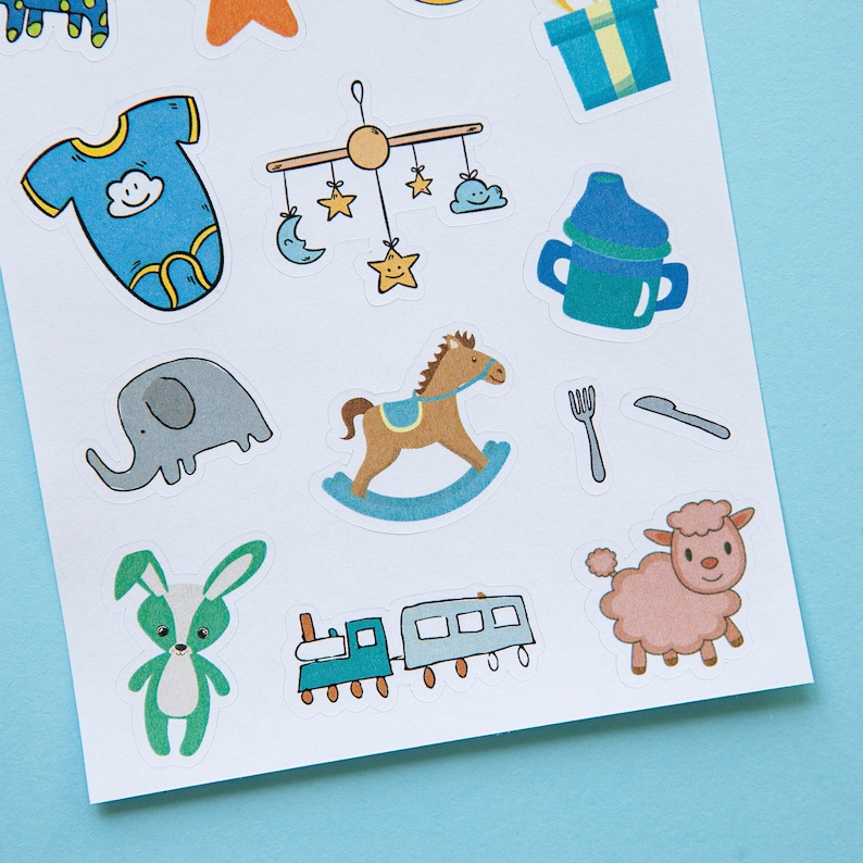 Baby Boy Sticker Sheets for Scrapbooking and Journaling 47 - Etsy UK
