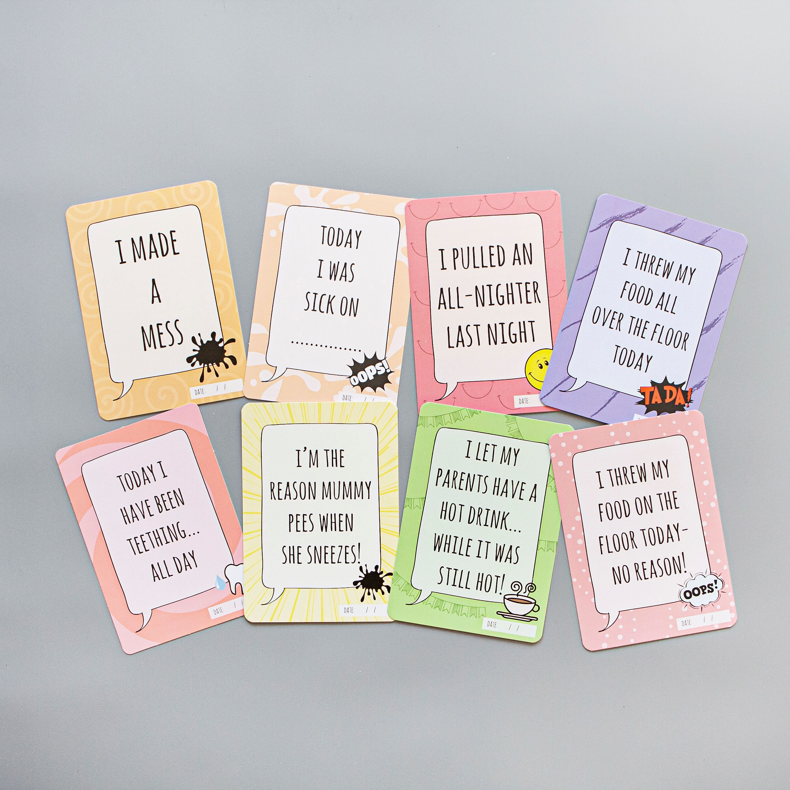 Funny Baby Milestone Cards 30 Cards With Keepsake Box Baby | Etsy