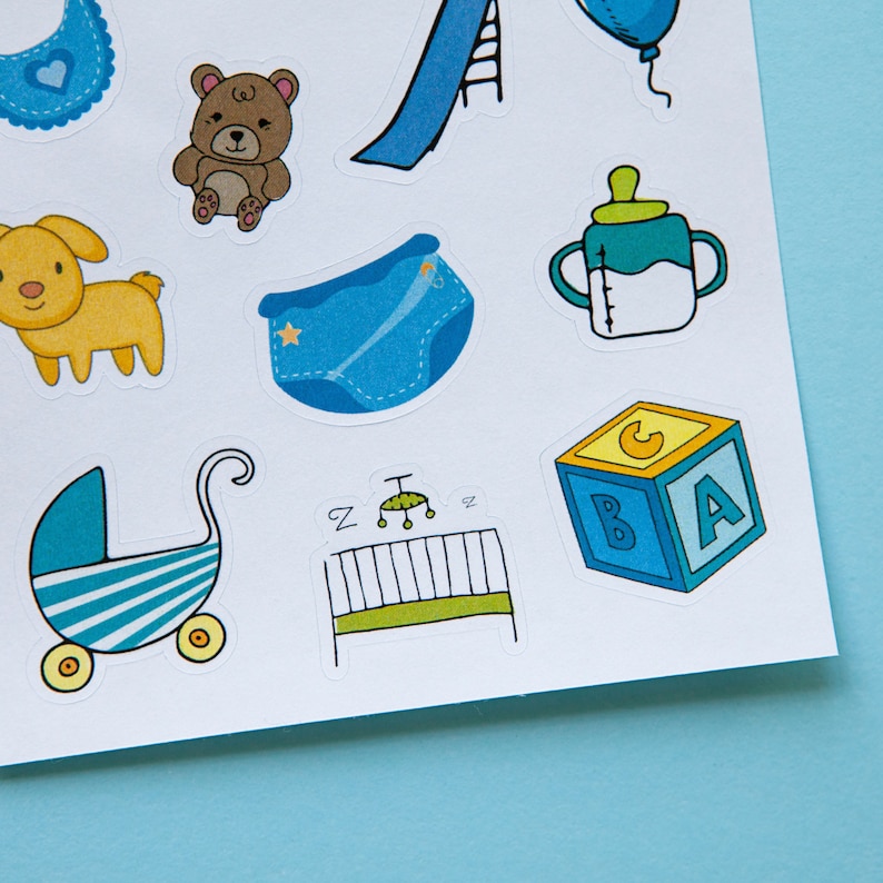 Baby Boy Sticker Sheets for Scrapbooking and Journaling 47 - Etsy UK