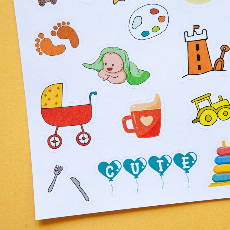 Baby Sticker Sheets Set for Scrapbooking and Journaling, 48 Pcs Gender ...