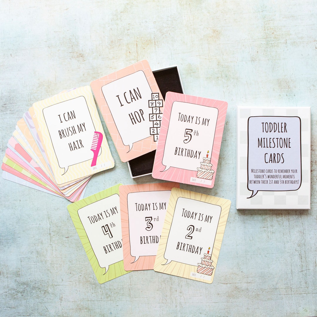 Toddler Milestone Cards, Child Memory Cards, Modern Baby Shower Gift ...
