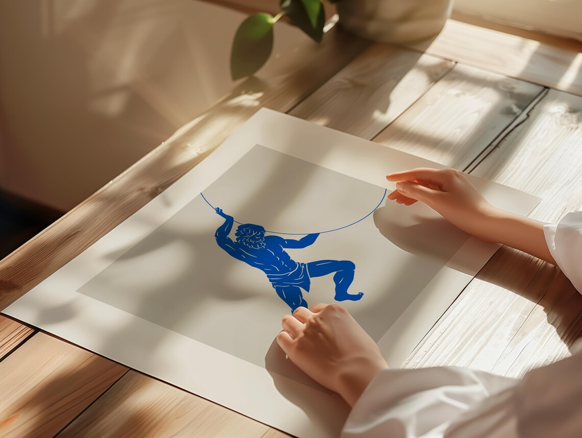 Sisyphus Myth Horizontal Art Printable | Greek Mythology Print ...