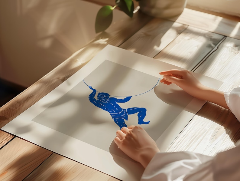 Sisyphus Myth Horizontal Art Printable | Greek Mythology Print ...