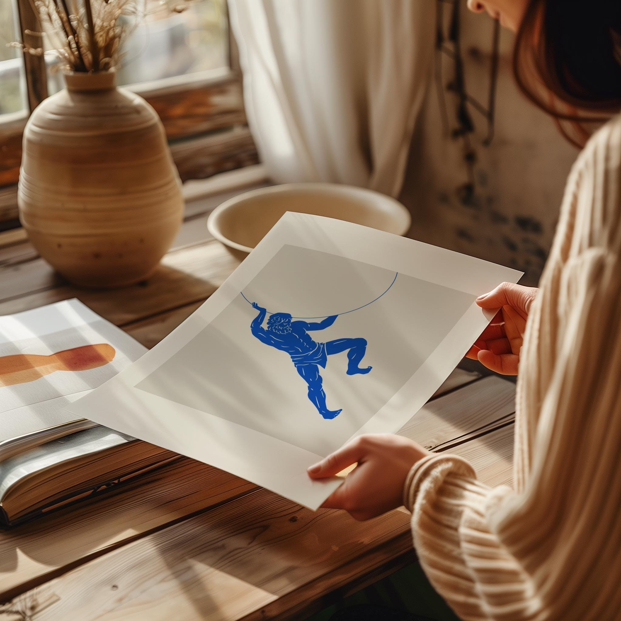 Sisyphus Myth Horizontal Art Printable | Greek Mythology Print ...