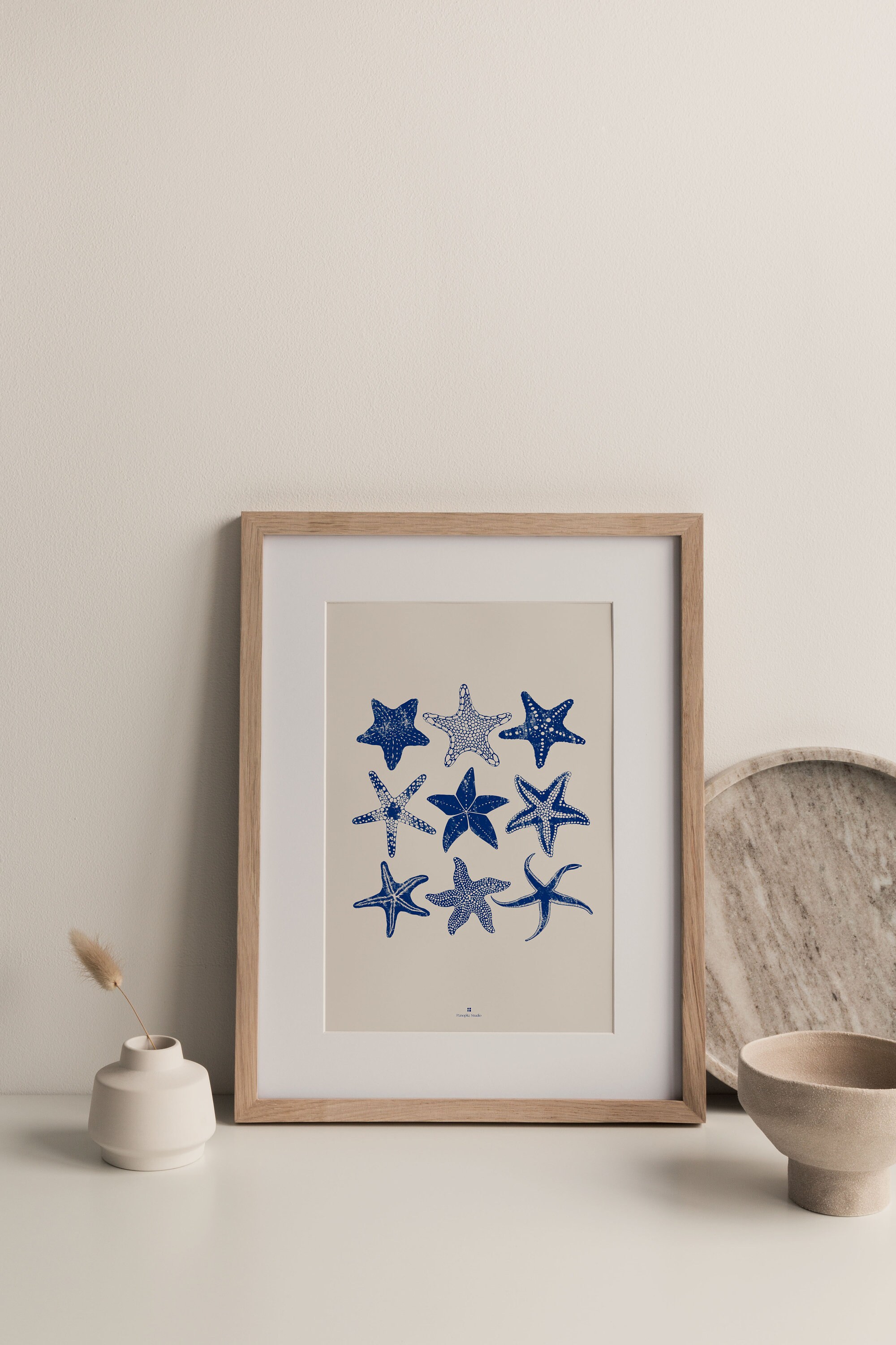 Blue Starfish Print, Nautical Art Printable, Coastal Aesthetic Wall Art ...