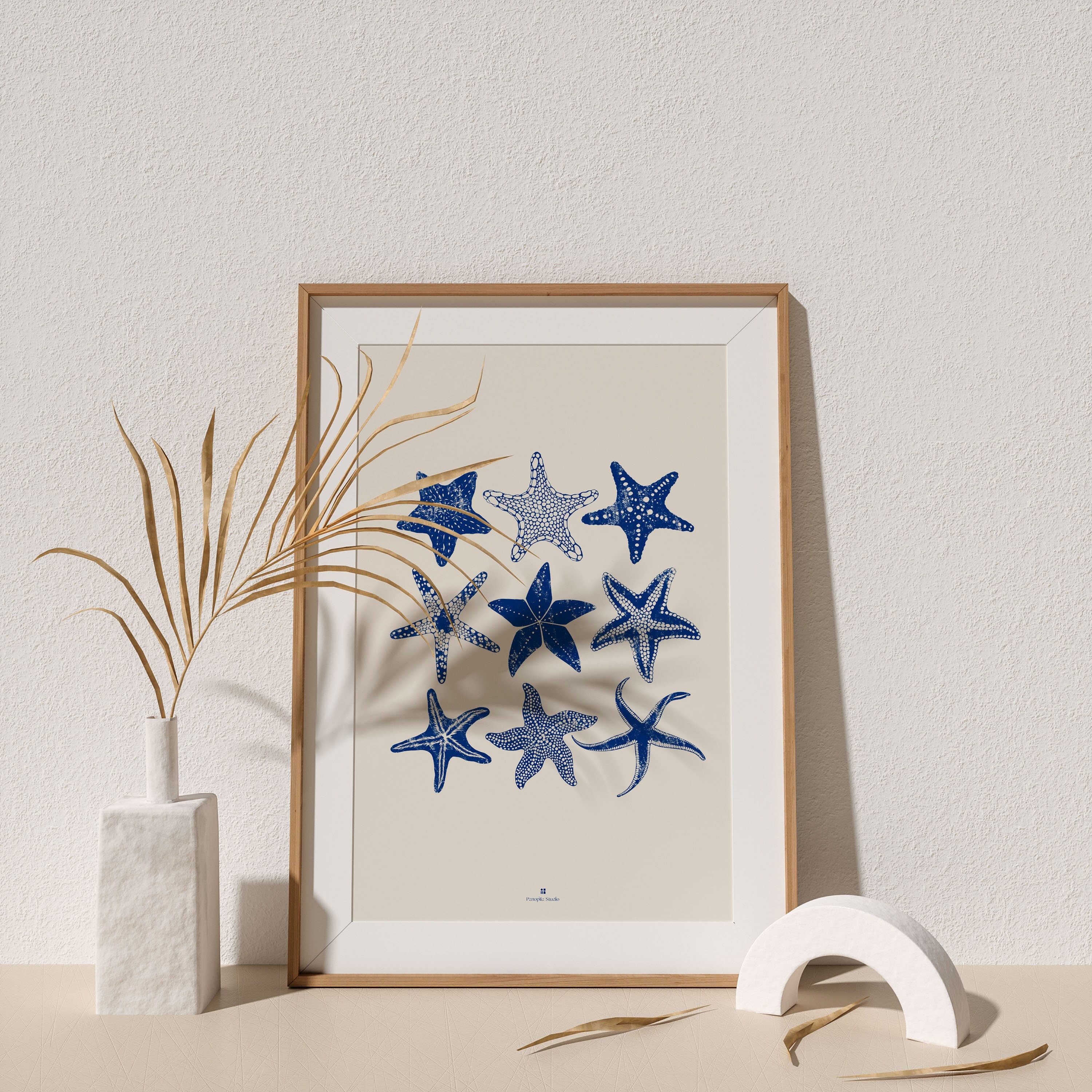Blue Starfish Print, Nautical Art Printable, Coastal Aesthetic Wall Art ...