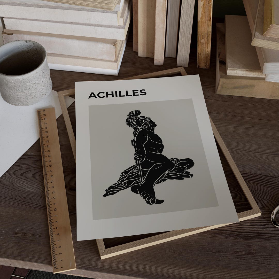 Modern Achilles Art Printable | Greek Mythology Hero Print | Sculpture ...