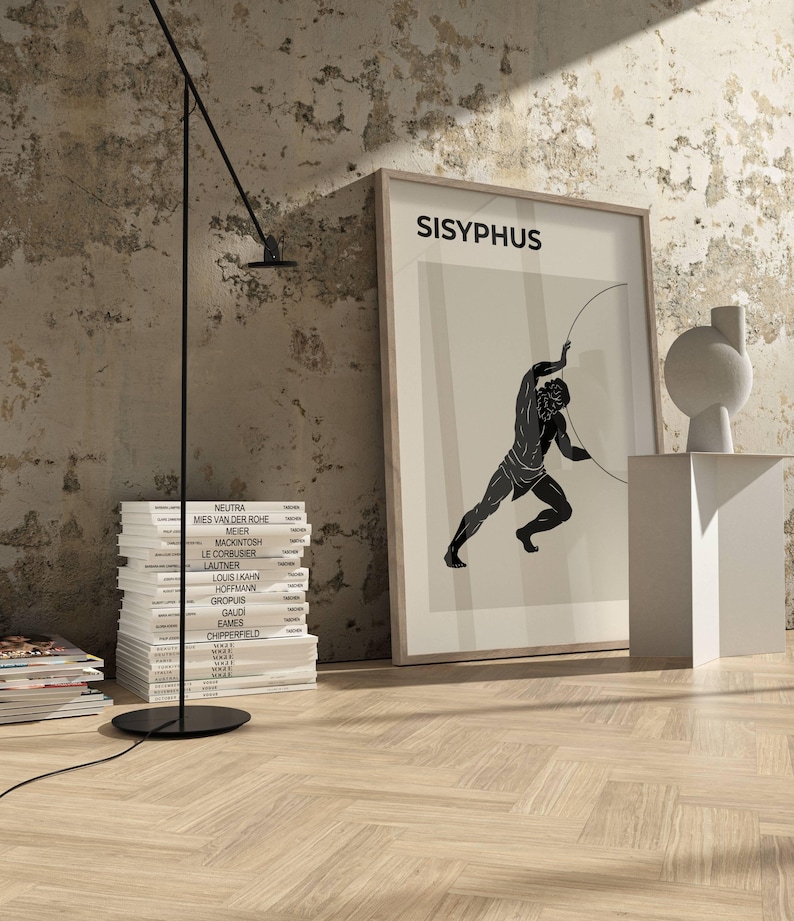 Sisyphus Myth art printable | Greek Mythology print | Classic Art ...